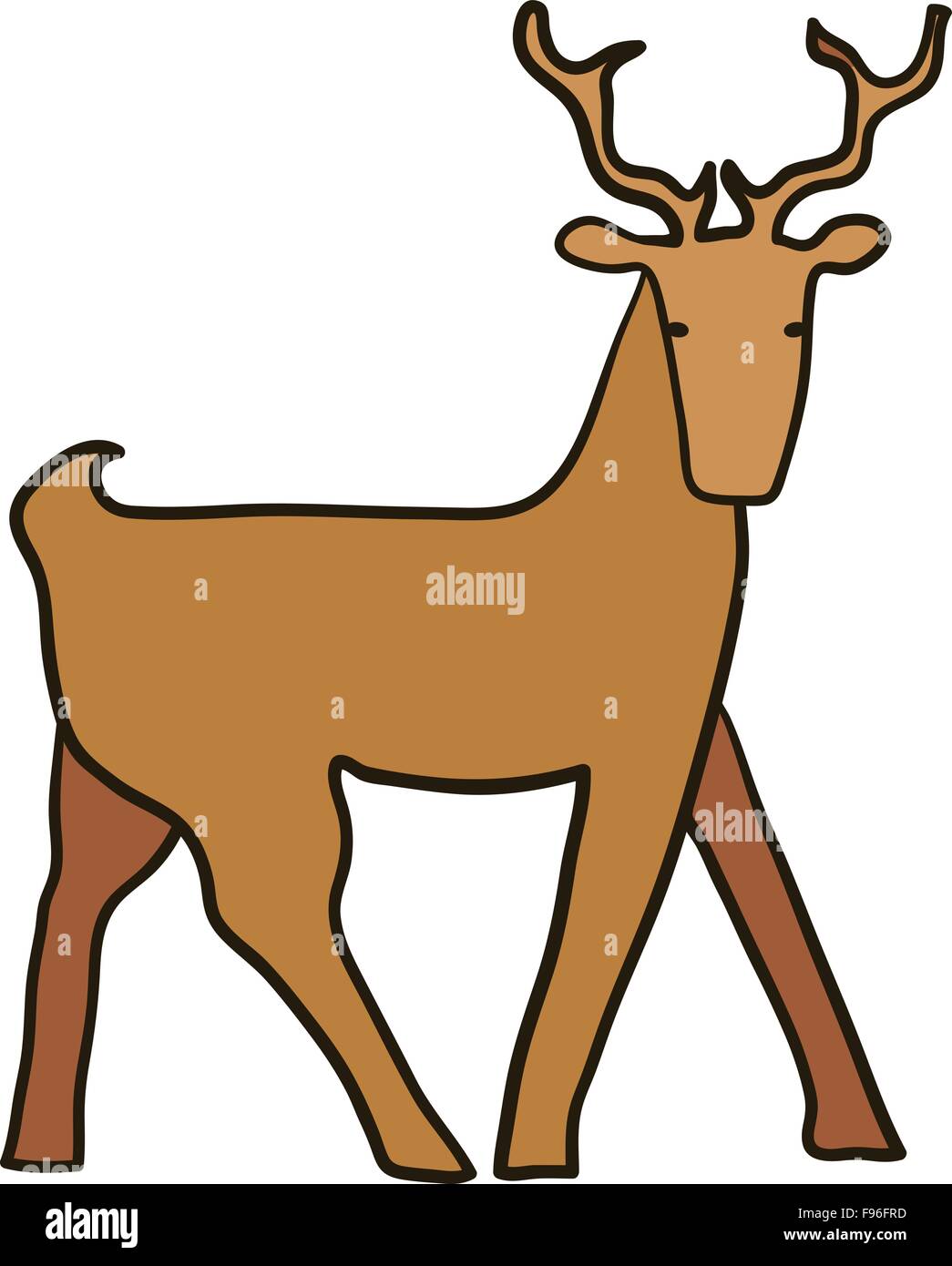 Vector Illustration of Funny Wild Deer Animal Stock Vector Image & Art ...
