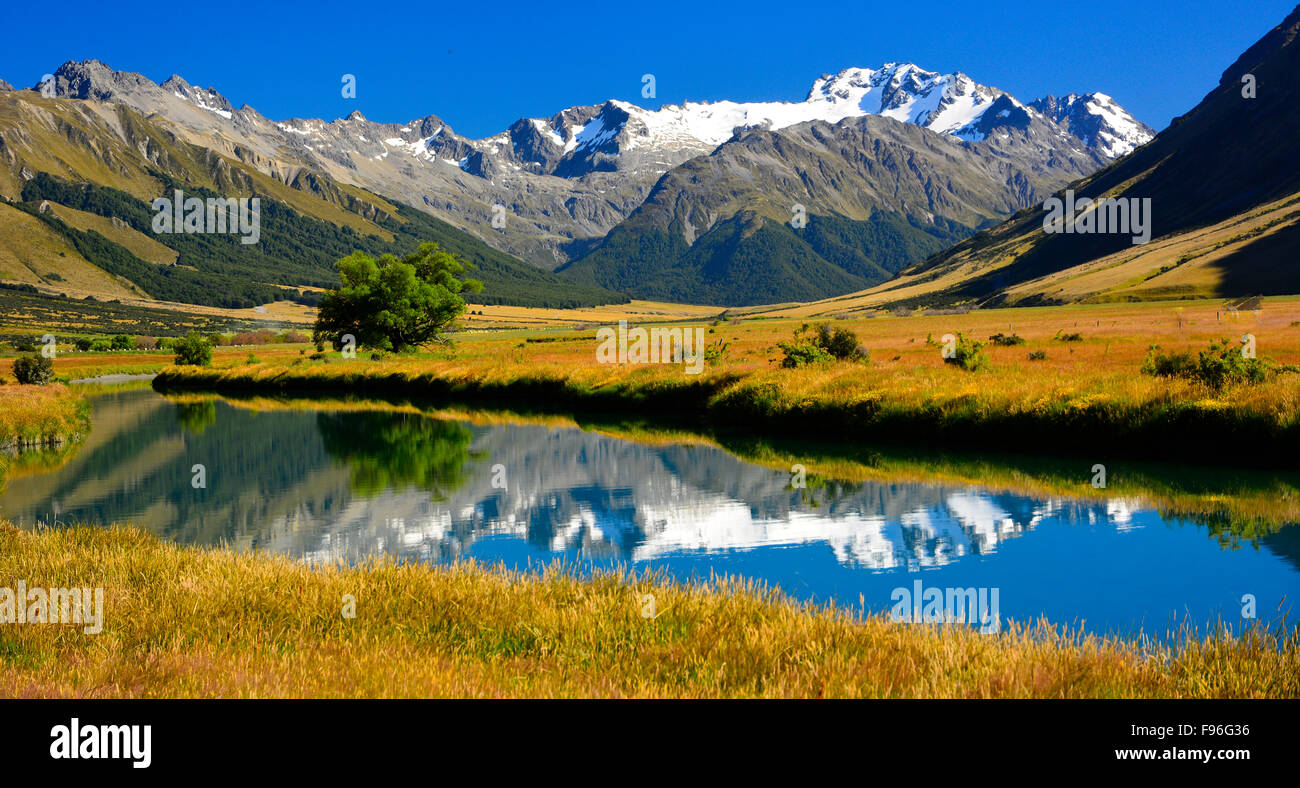 Mackensie Country, Ahuriri River Valley, South Island, New Zealand ...