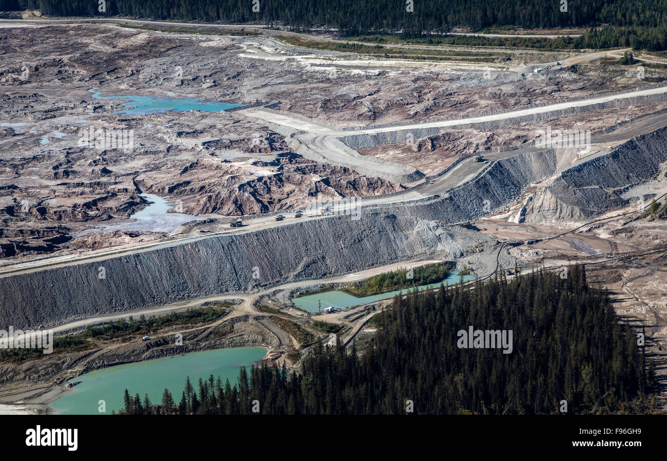 Canada, British Columbia, aerial photography, tailings pond, tailings ...