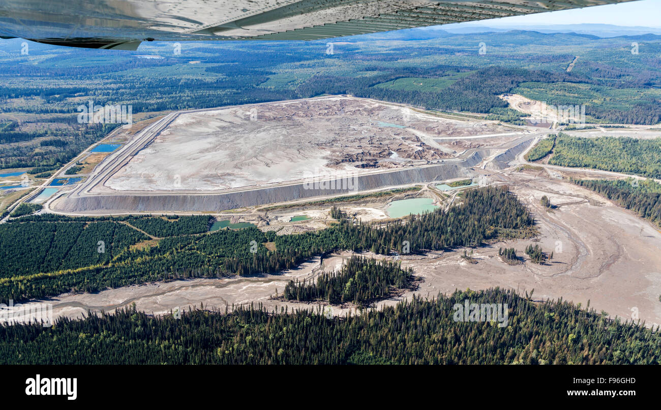 Canada, British Columbia, Cariboo region, aerial photography, tailings ...