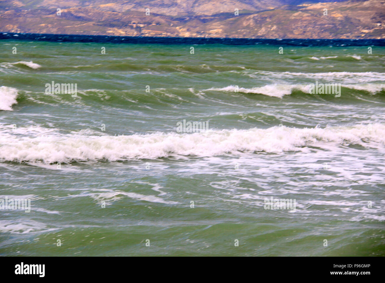 Waves on the Greek seashore Aegean sea Stock Photo - Alamy