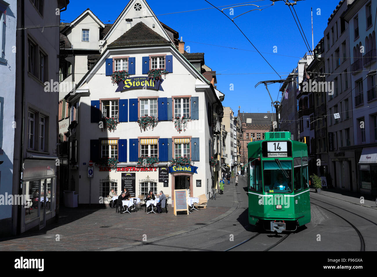 Public electric tram, city of Basel, Canton Basel Stadt, Switzerland ...