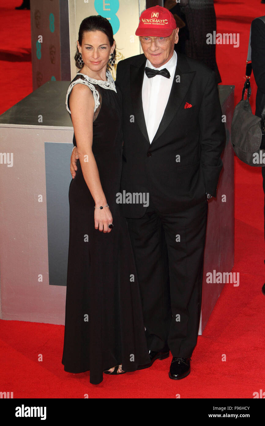 London, UK. Niki Lauda and wife at the EE British Academy Film Awards ...