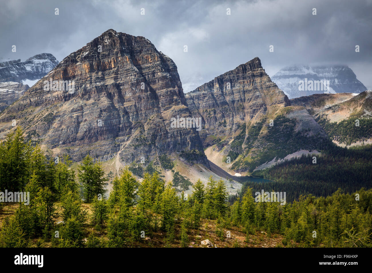 Pharoh Peaks viewed from Healy Pass in the Egypt Lake area of Banff ...