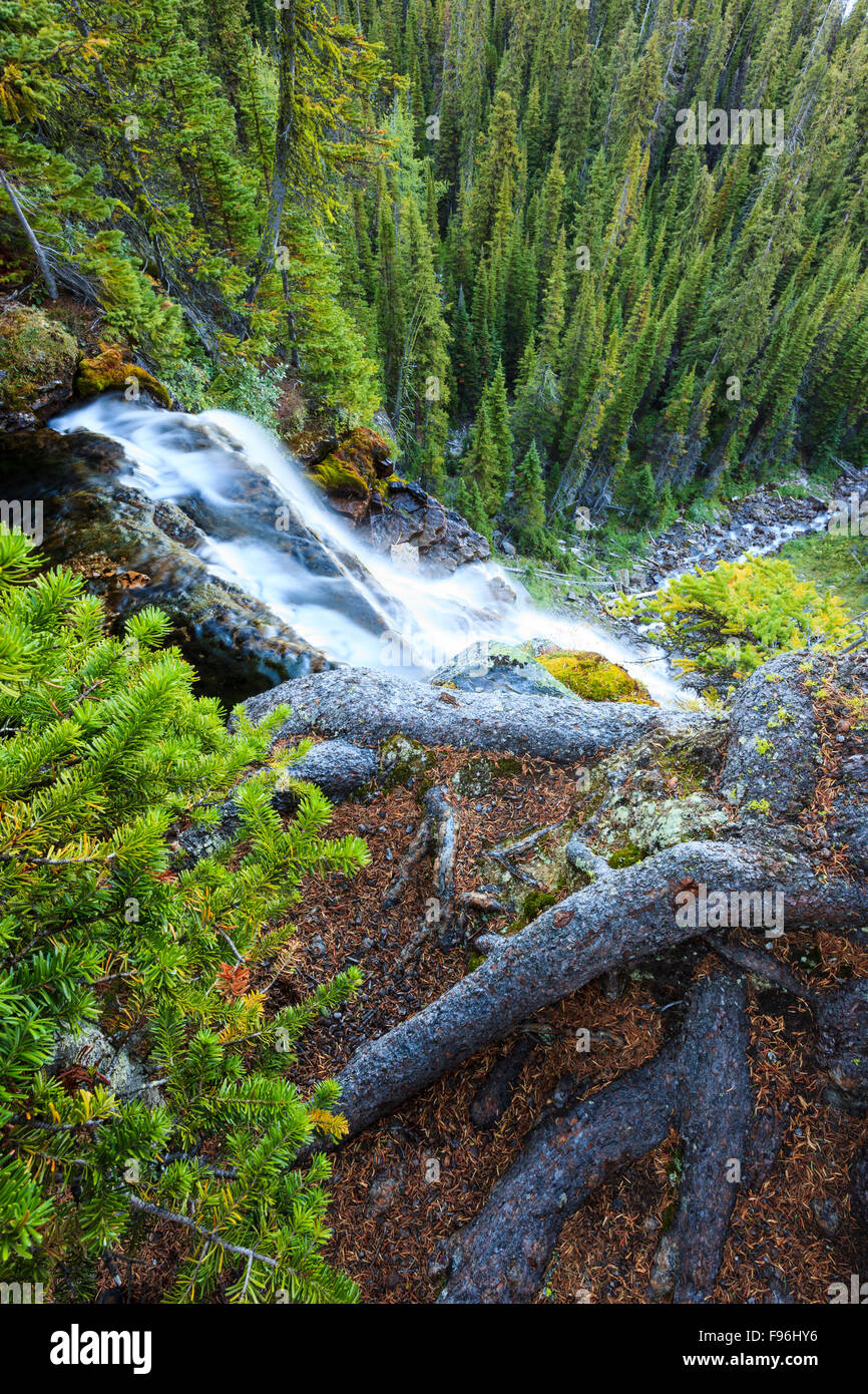 A stream flowing from Scarab Lake cascades into the valley near Egypt ...