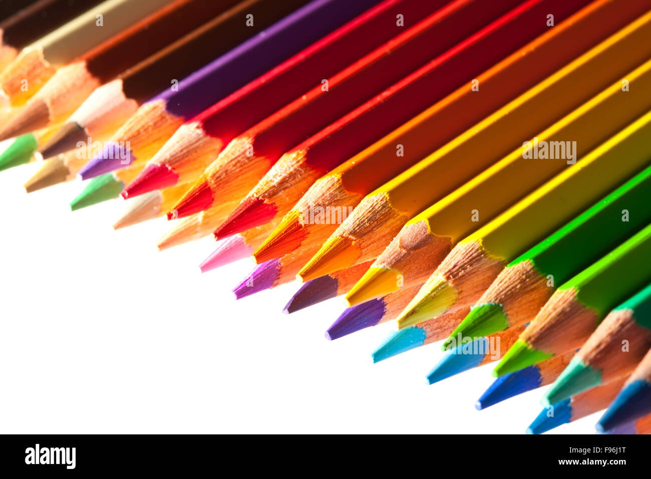 Many pencils with copyspase over white Stock Photo - Alamy