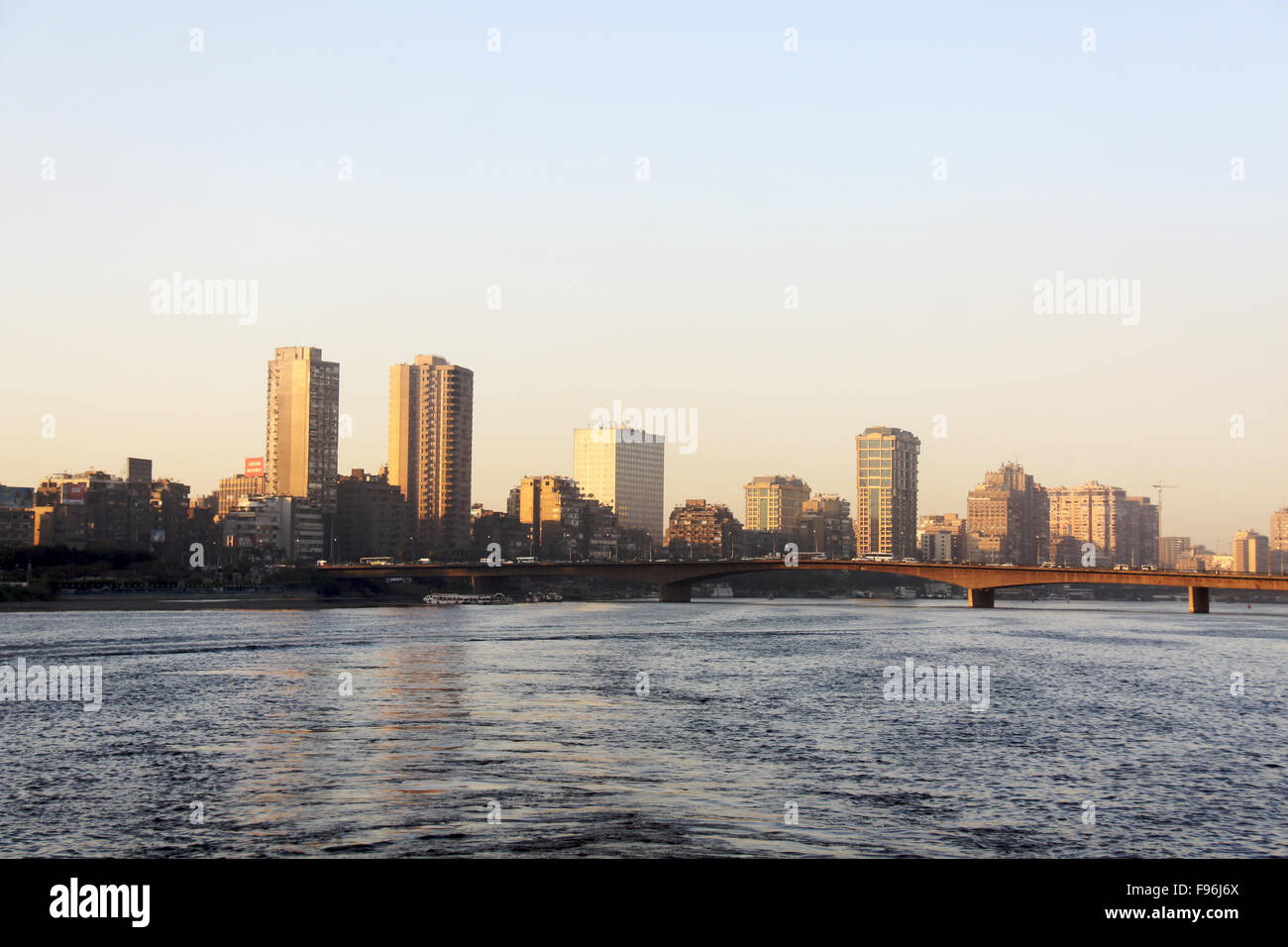 Cairo from the river Nile bridge Sunset Stock Photo - Alamy