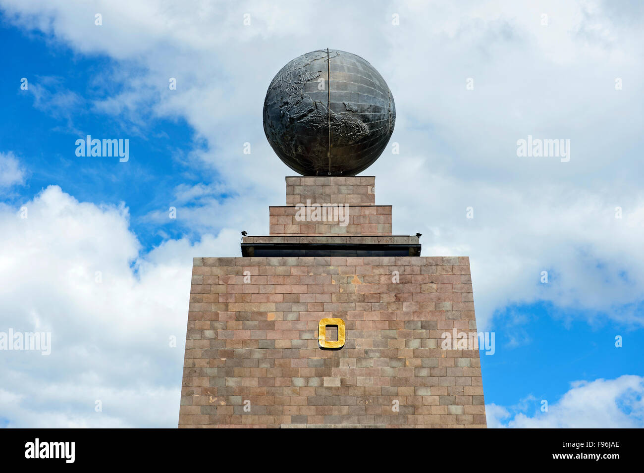 Eastern side of the Equatorial Monument, La Mitad del Mundo, center of ...
