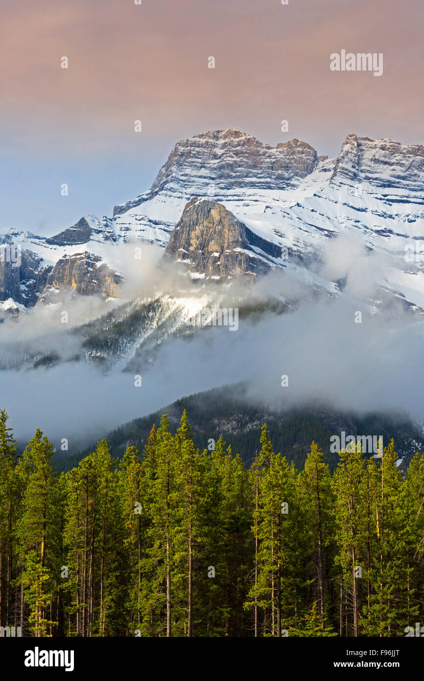 View of Mount Rundle, Banff National Park, Alberta, Canada Stock Photo ...