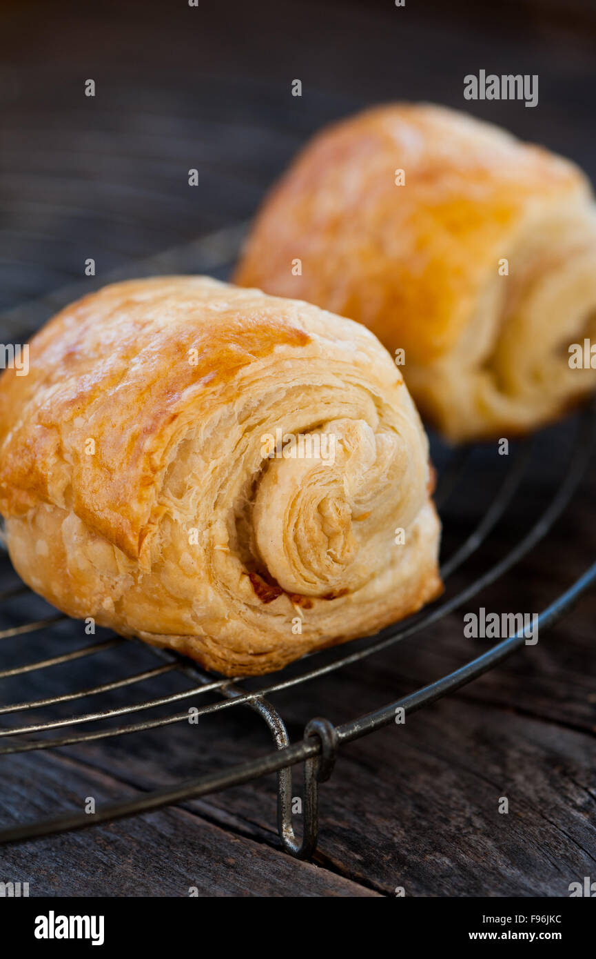 Pastry rolls with bacon and cheese Stock Photo - Alamy