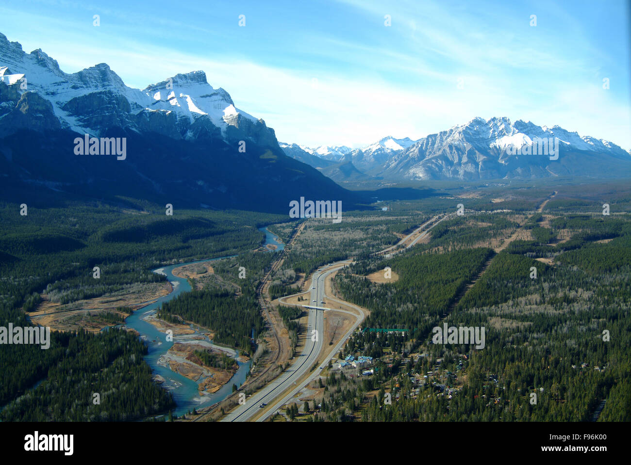 Trans Canada Highway, Bow River, Canmore, Alberta Stock Photo - Alamy