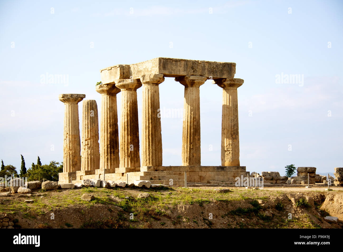apollon temple in corinth Greece Stock Photo - Alamy