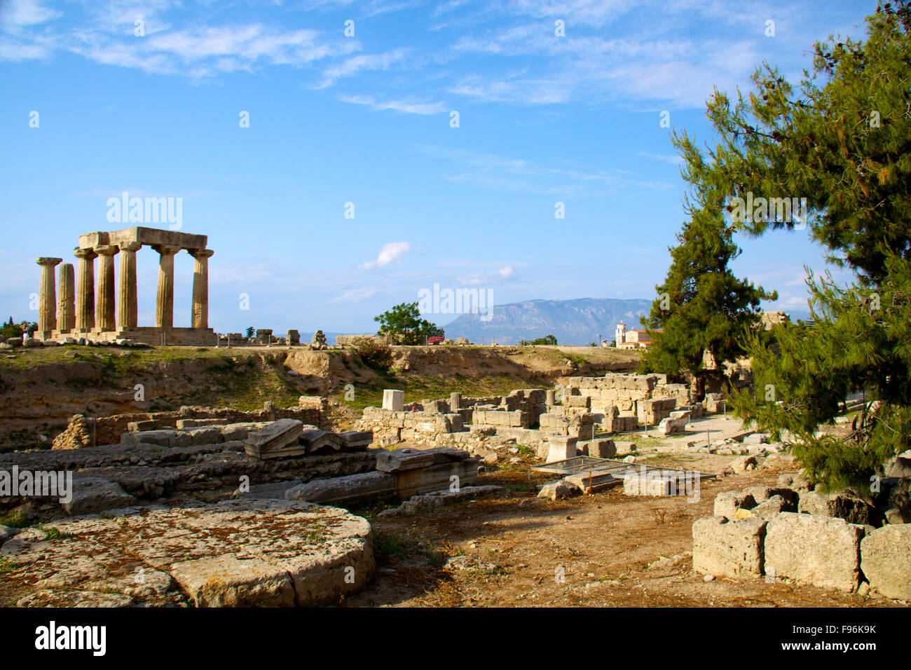apollon temple in corinth Greece Stock Photo - Alamy