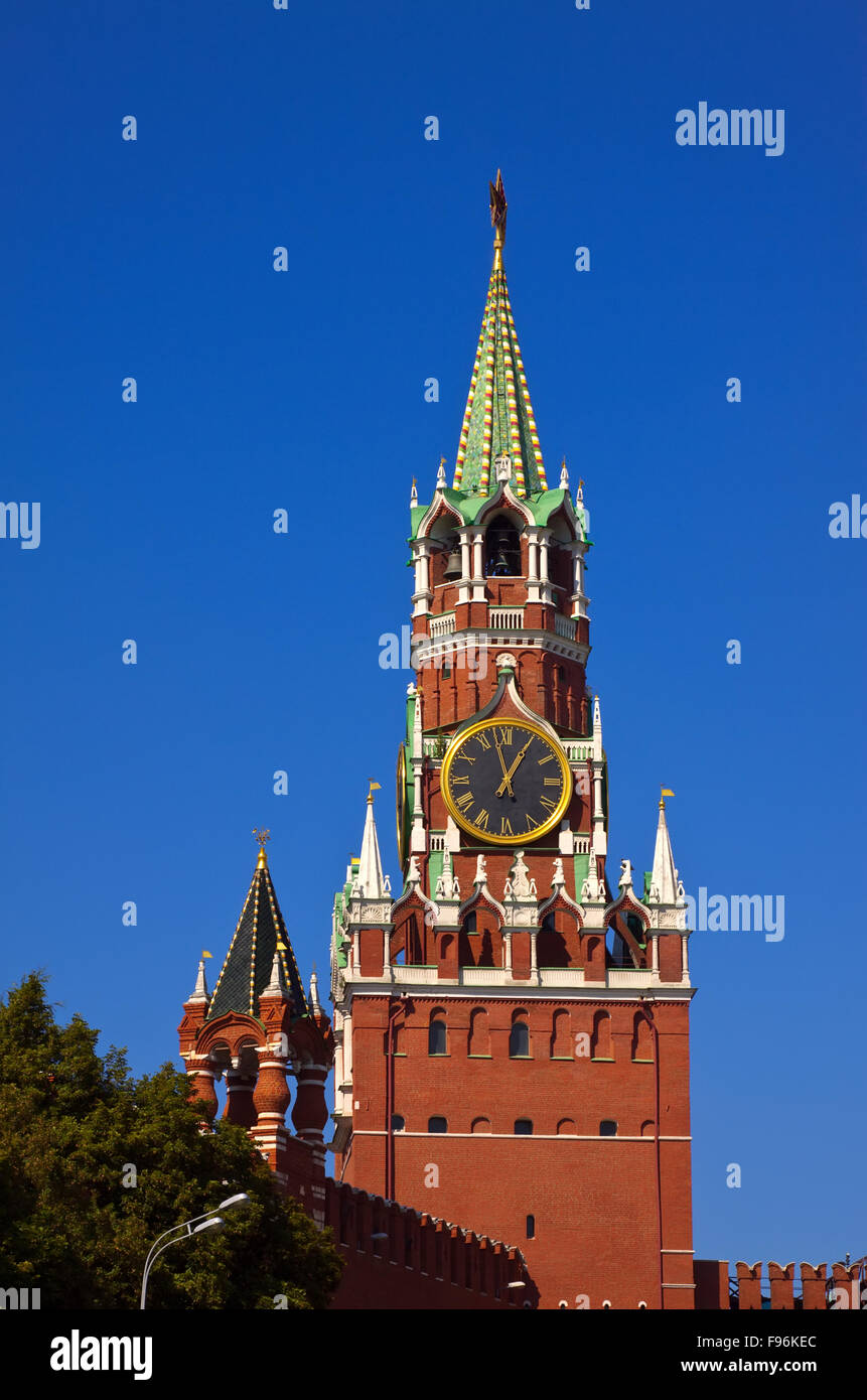 Clock tower in Moscow Kremlin. Moscow, Russia Stock Photo - Alamy