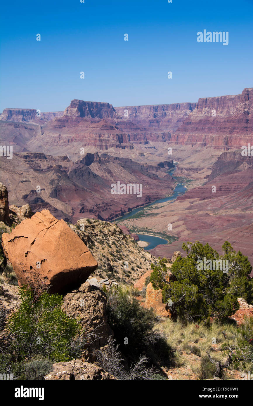 Tanner Trail view down to the Colorado River, Grand Canyon, Arizona ...