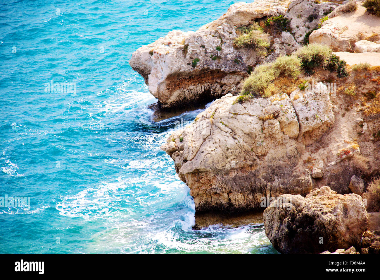 Waves on the Greek seashore Aegean sea Stock Photo - Alamy