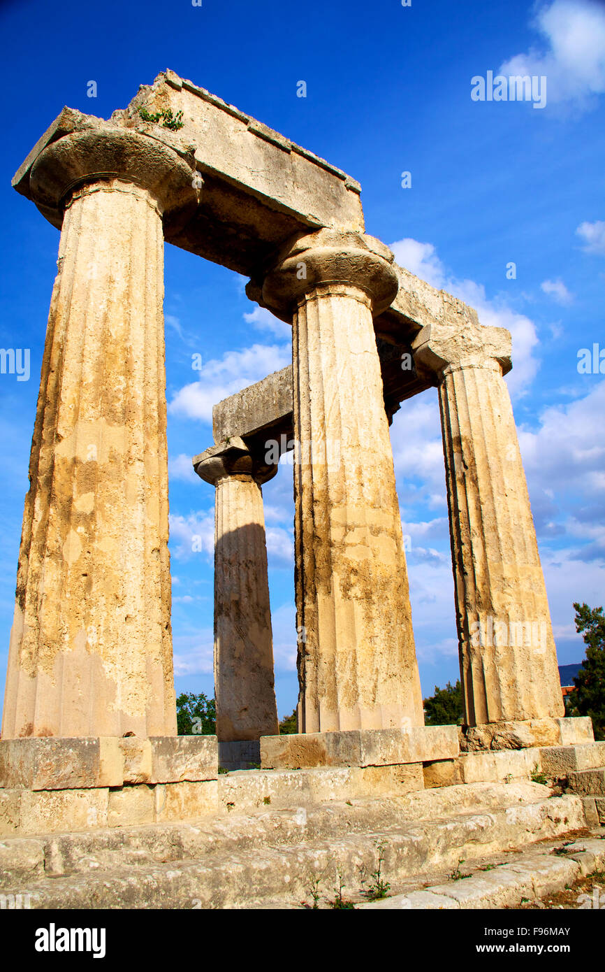 apollon temple in corinth Greece Stock Photo - Alamy