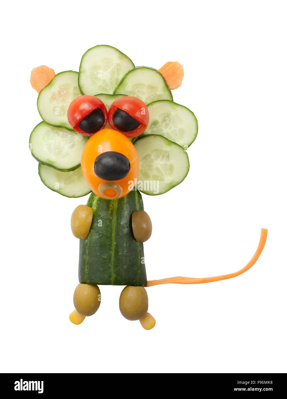 Lion made of fresh vegetables on isolated background Stock Photo - Alamy
