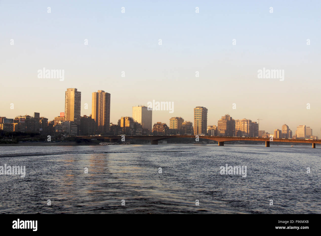 Cairo from the river Nile bridge Sunset Stock Photo - Alamy