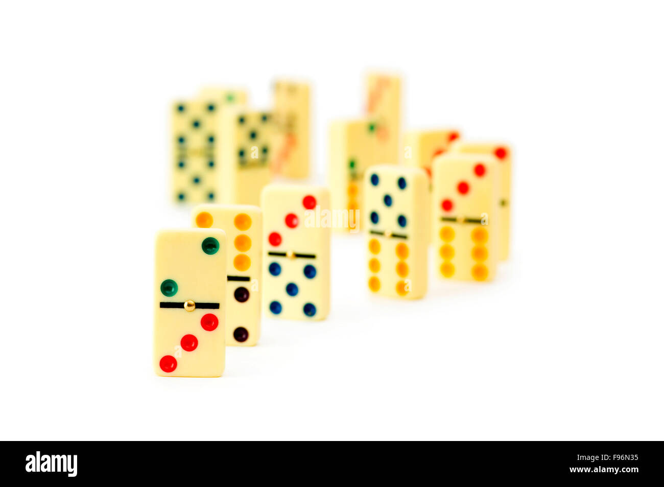 Colourful dominoes isolated on the white Stock Photo - Alamy