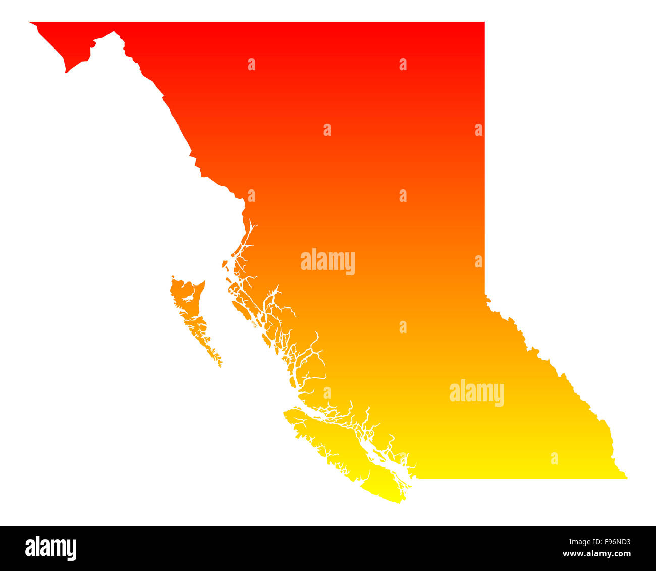 Map of British Columbia Stock Photo - Alamy