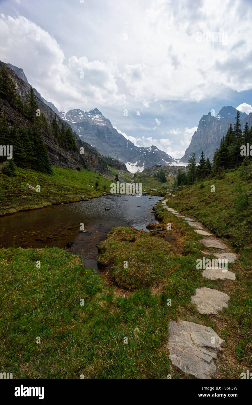The carefully placed path in the Lake O'Hara region of Yoho National ...