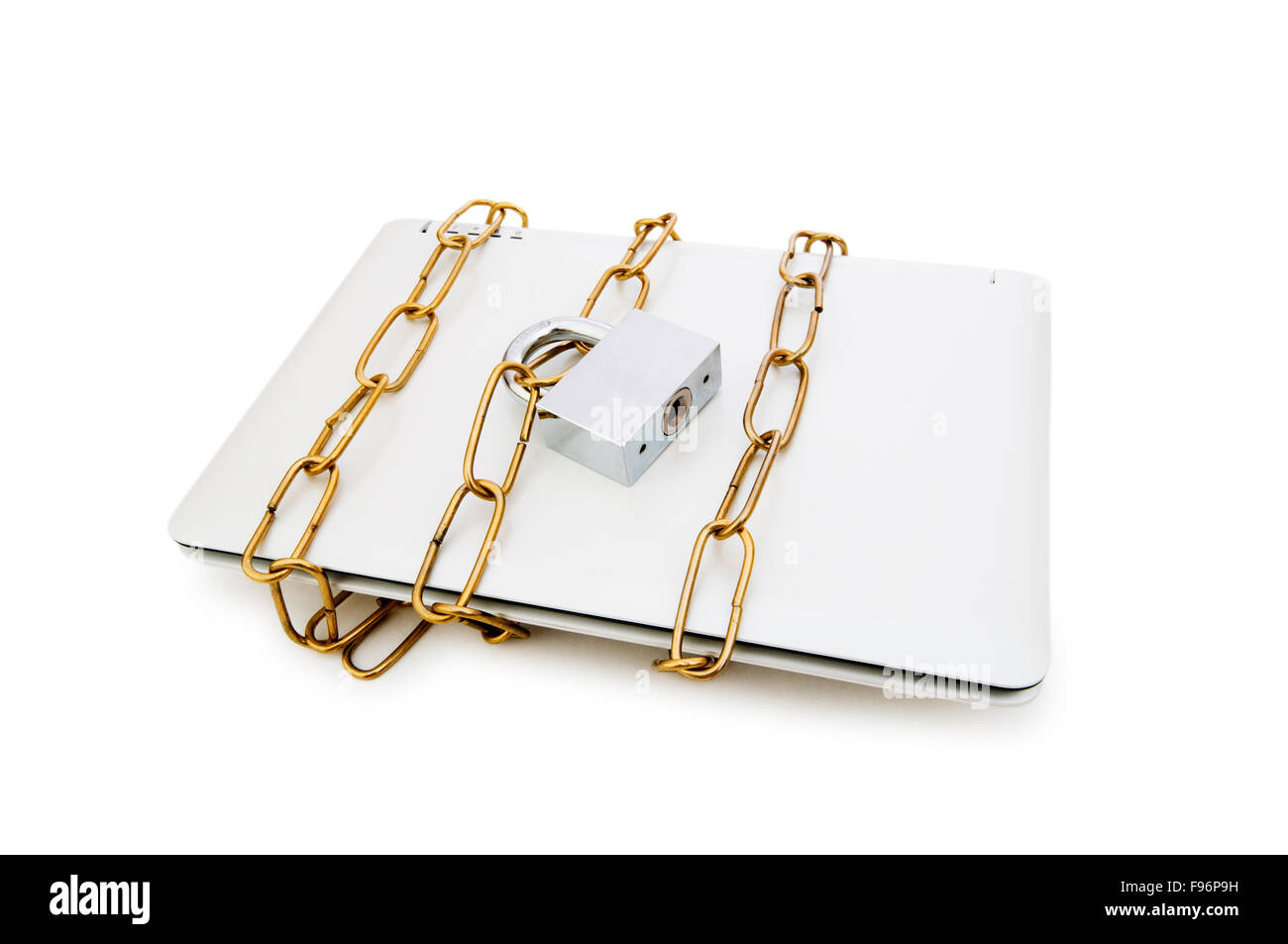 Concept of computer security with laptop and chain Stock Photo - Alamy