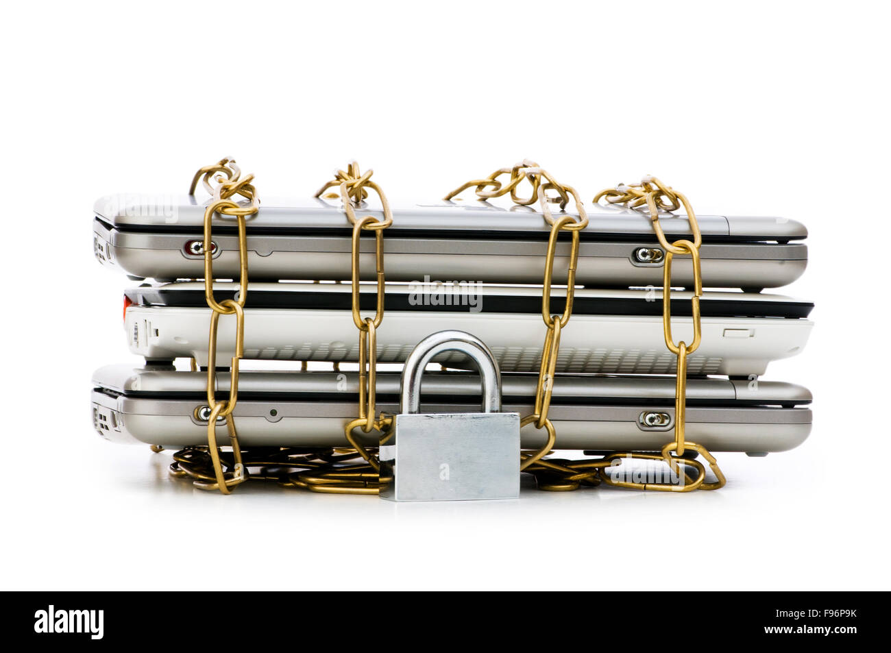 Concept of computer security with laptop and chain Stock Photo - Alamy