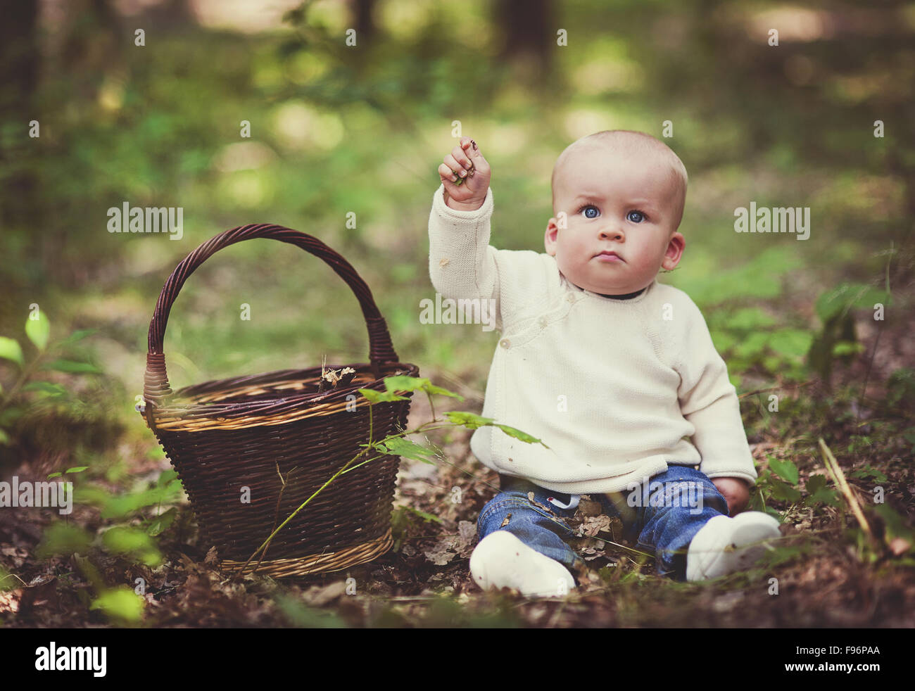 Baby in forest hi-res stock photography and images - Alamy
