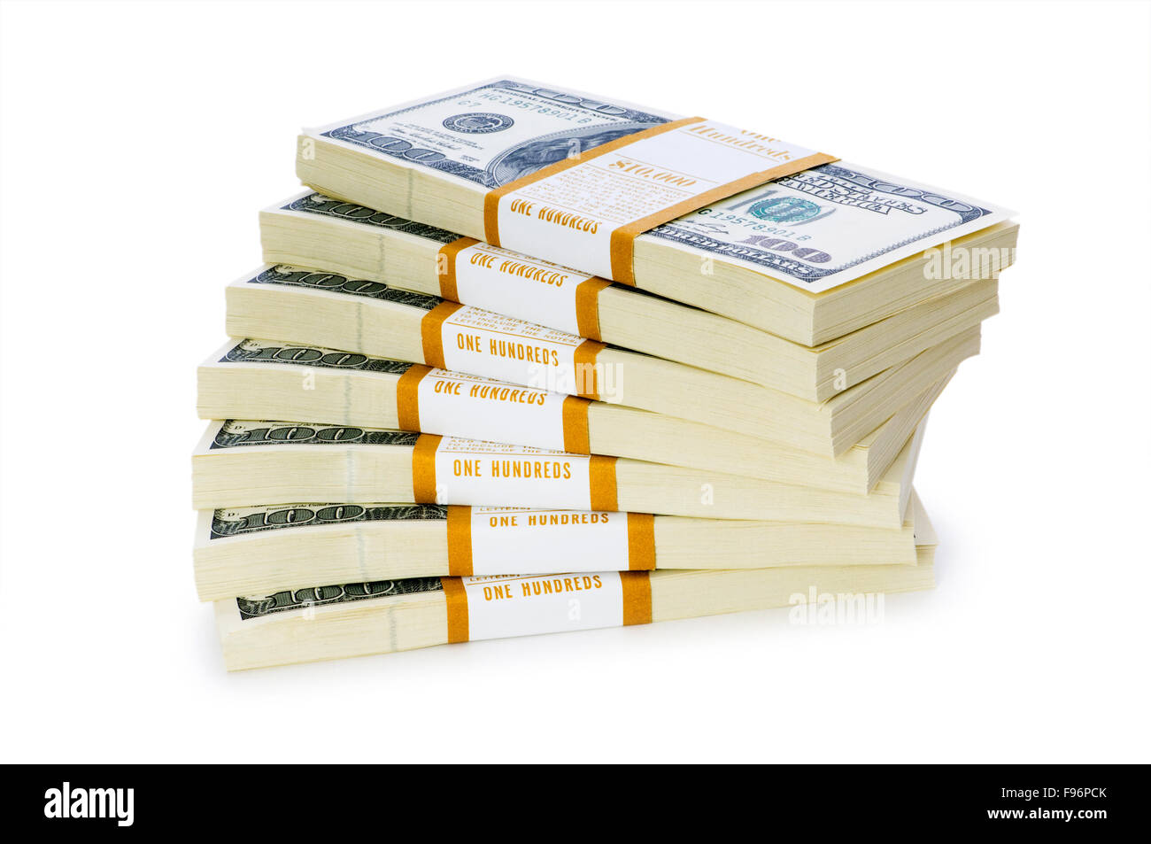Stack of dollars isolated on the white Stock Photo - Alamy