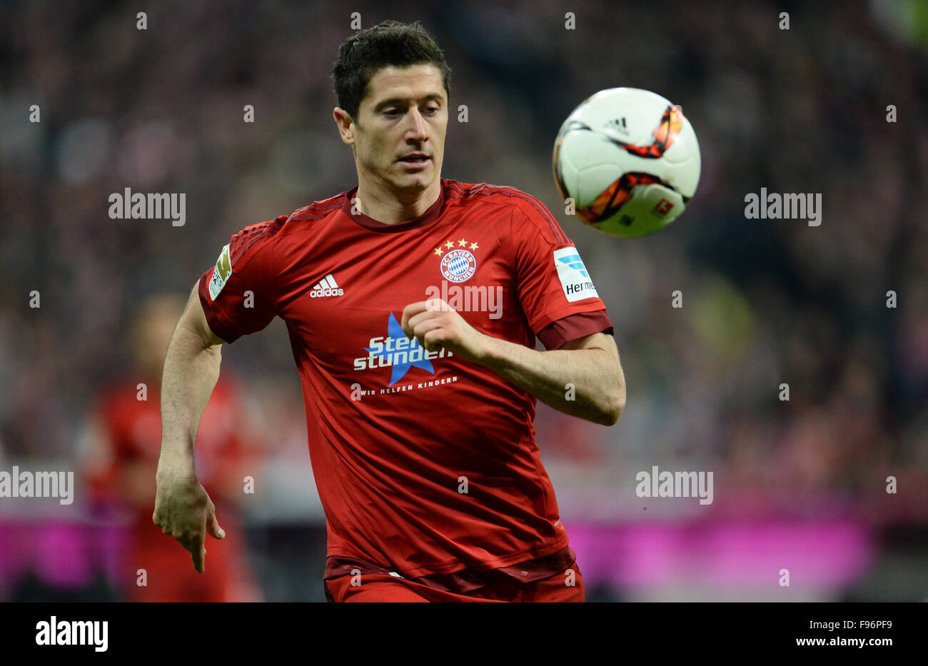 Munich, Germany. 12th Dec, 2015. Munich's Robert Lewandowski in action ...