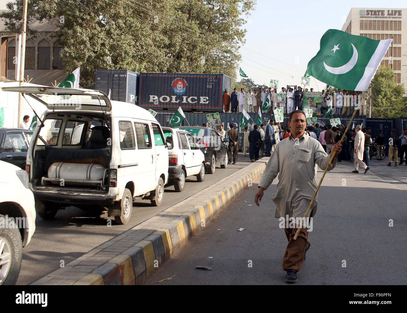 Political activists are holding rally lead by Aleem Adil Sheikh in ...