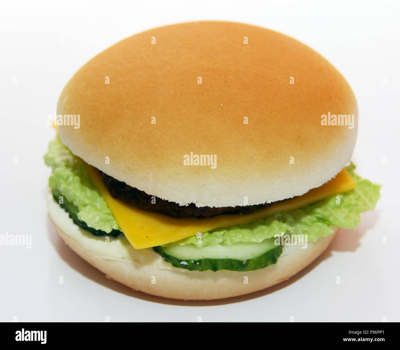 Tasty hamburger isolated on white background Stock Photo - Alamy
