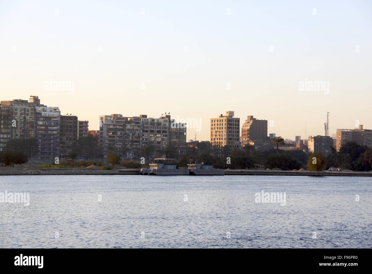 Cairo from the river Nile bridge Sunset Stock Photo - Alamy