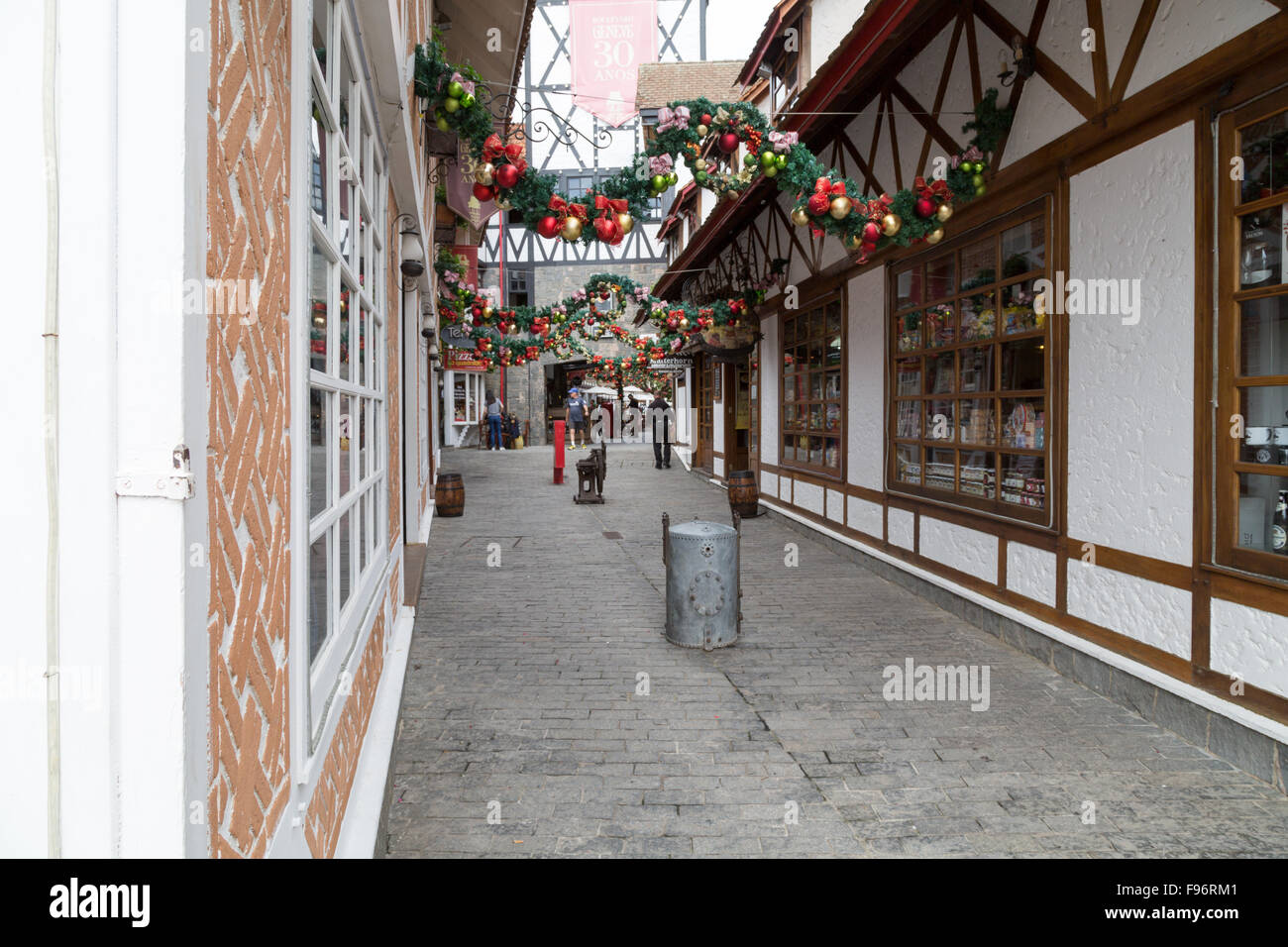 Pedestrian street scene, German and Swiss inspired style European ...
