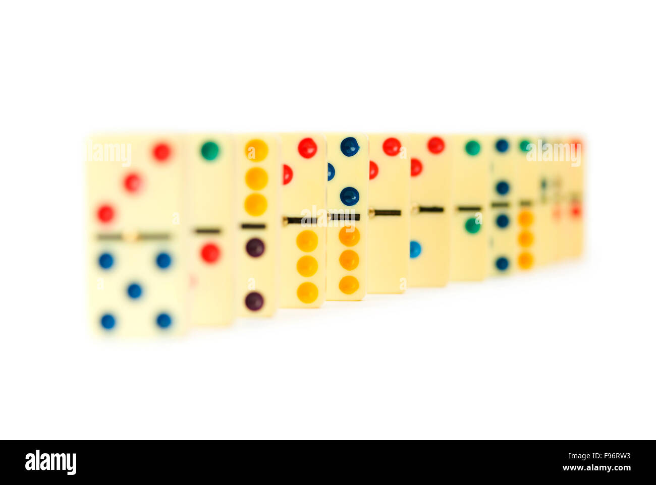 Colourful dominoes isolated on the white Stock Photo - Alamy