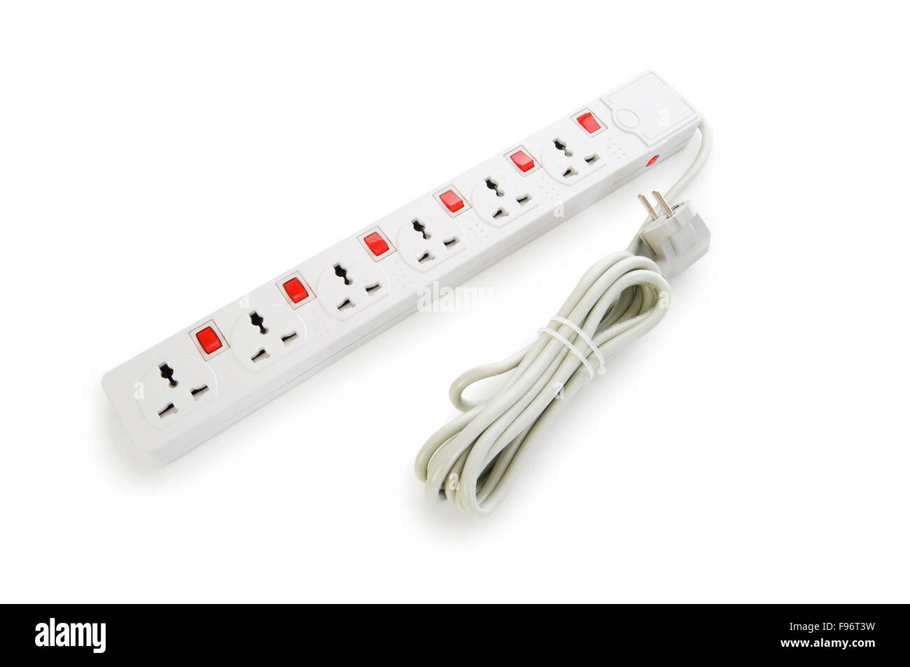 Extension cord isolated on the white background Stock Photo - Alamy