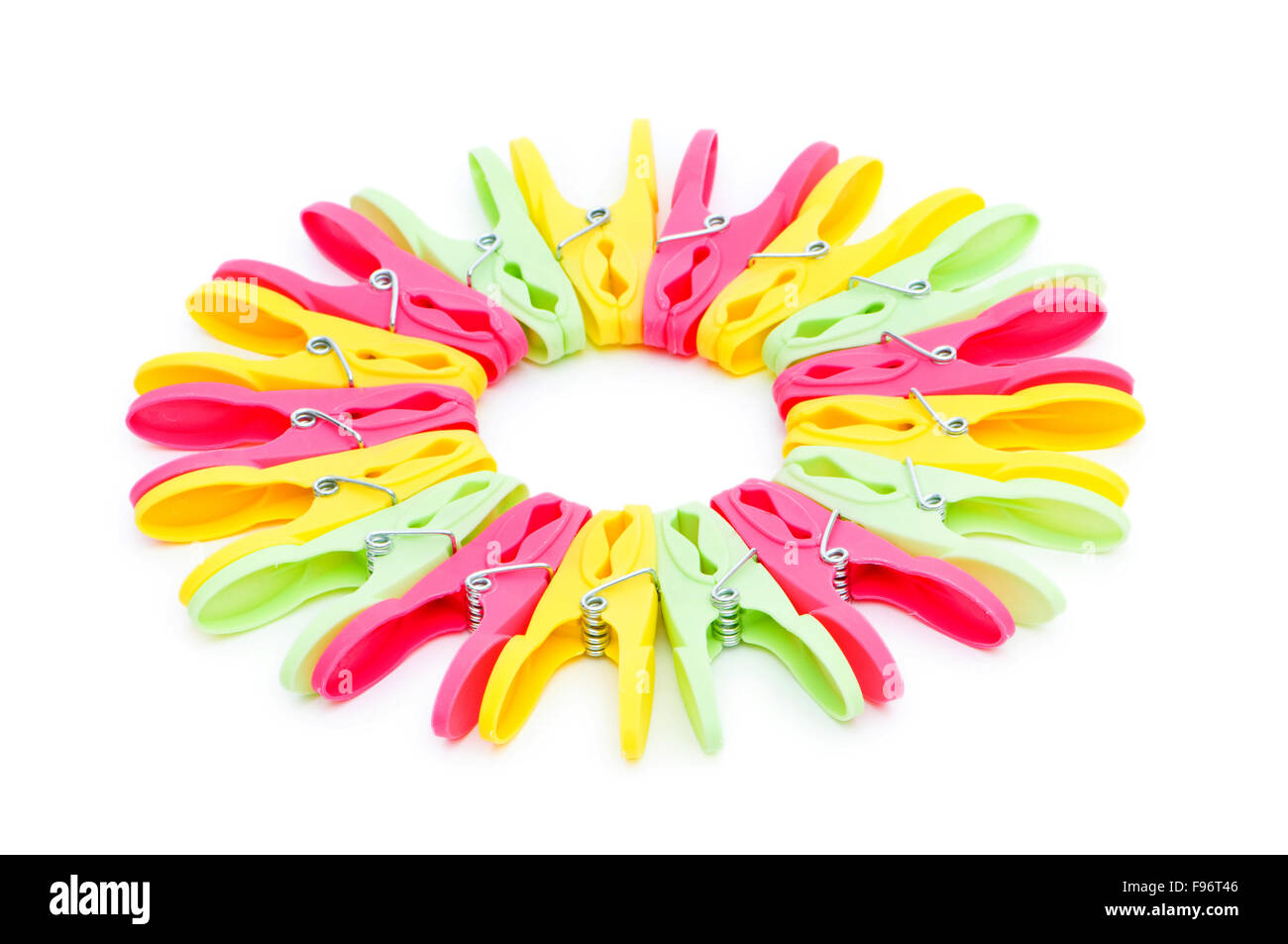 Various pegs isolated on the white background Stock Photo - Alamy