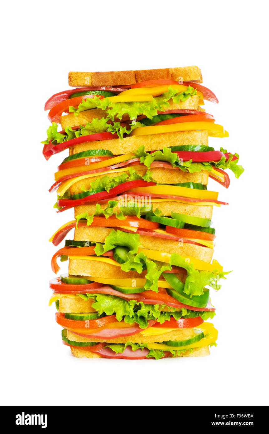 Giant sandwich isolated on the white background Stock Photo - Alamy
