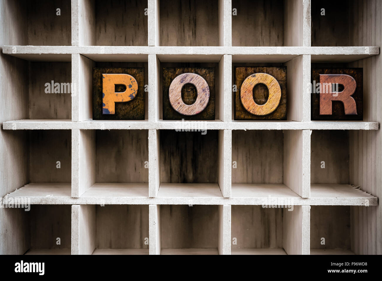Word poor written in vintage hi-res stock photography and images - Alamy