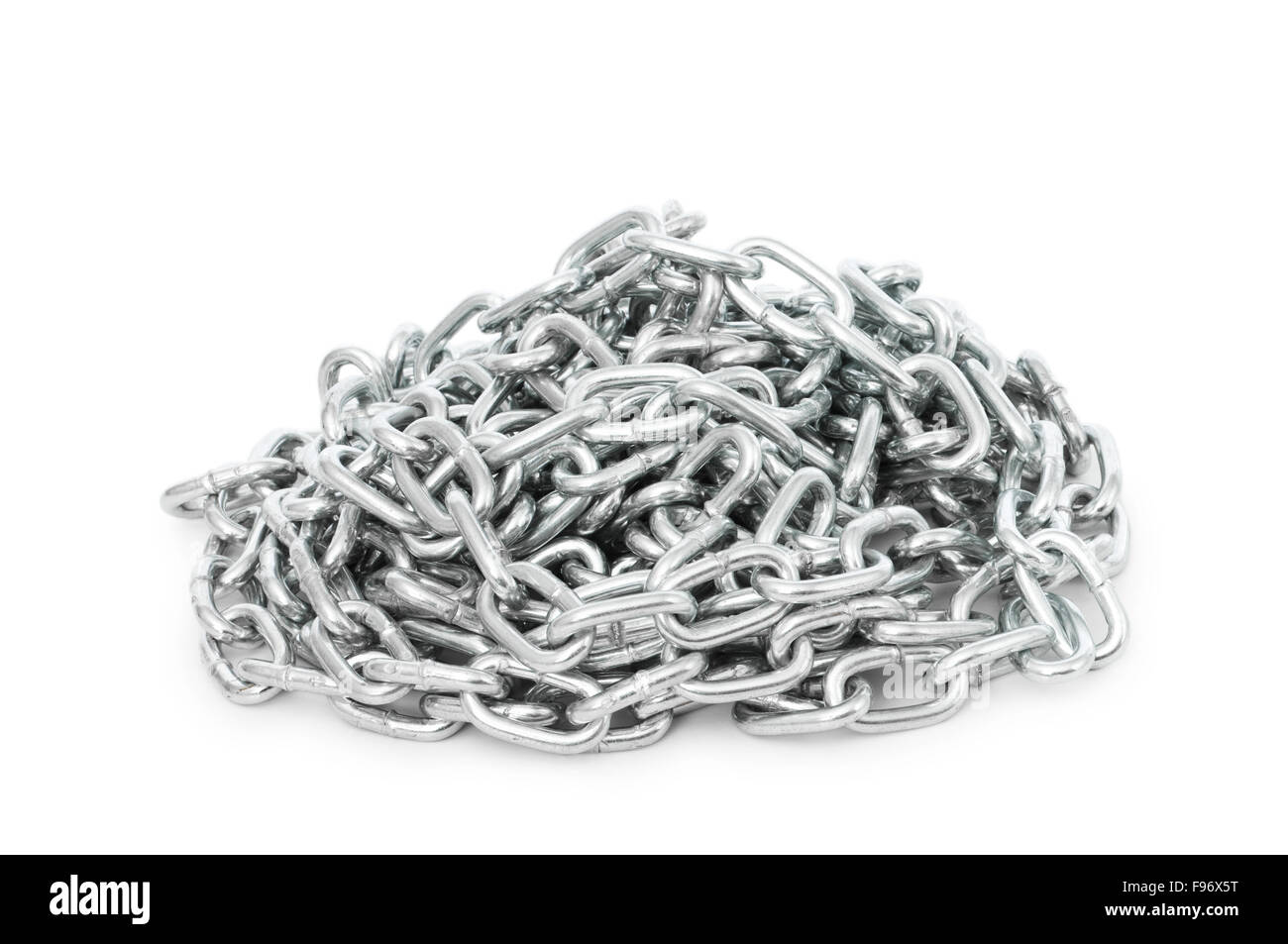 Silver chain isolated on the white background Stock Photo - Alamy