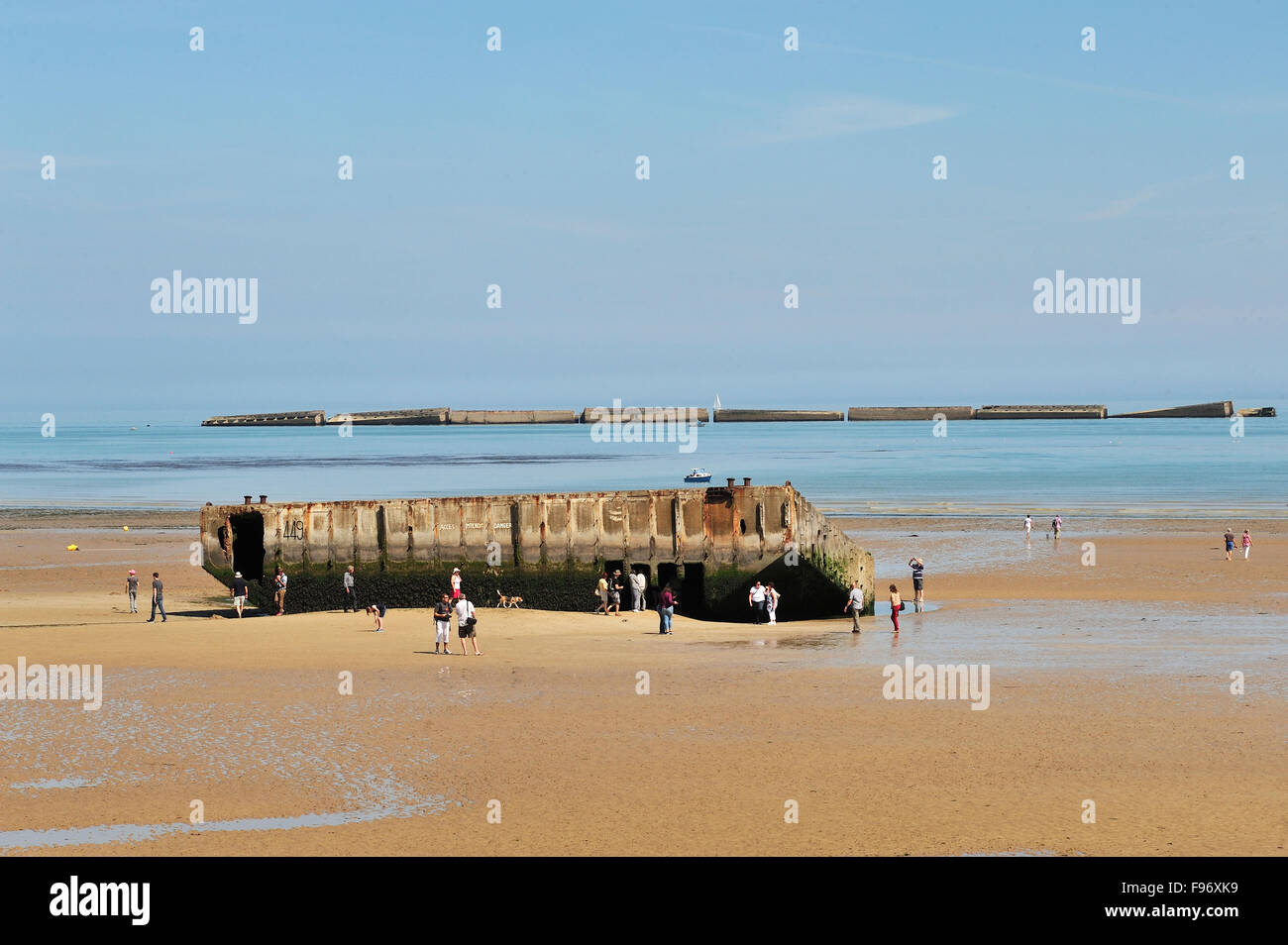 remains of Mulberry Artificial Harbour from DDay invasion, Gold Beach ...