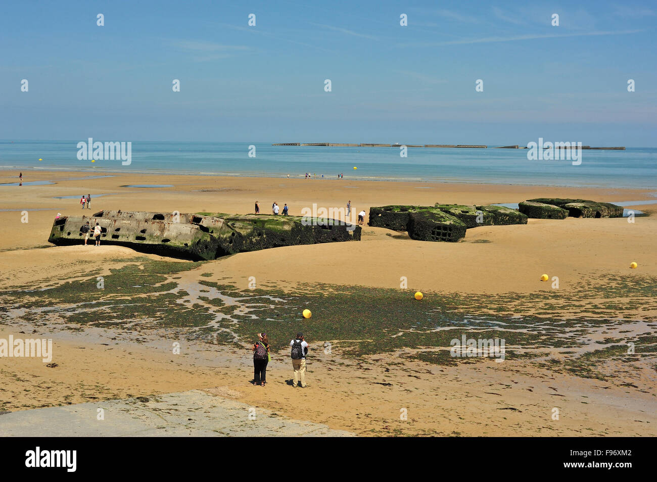 remains of Mulberry Artificial Harbour from DDay invasion, Gold Beach ...