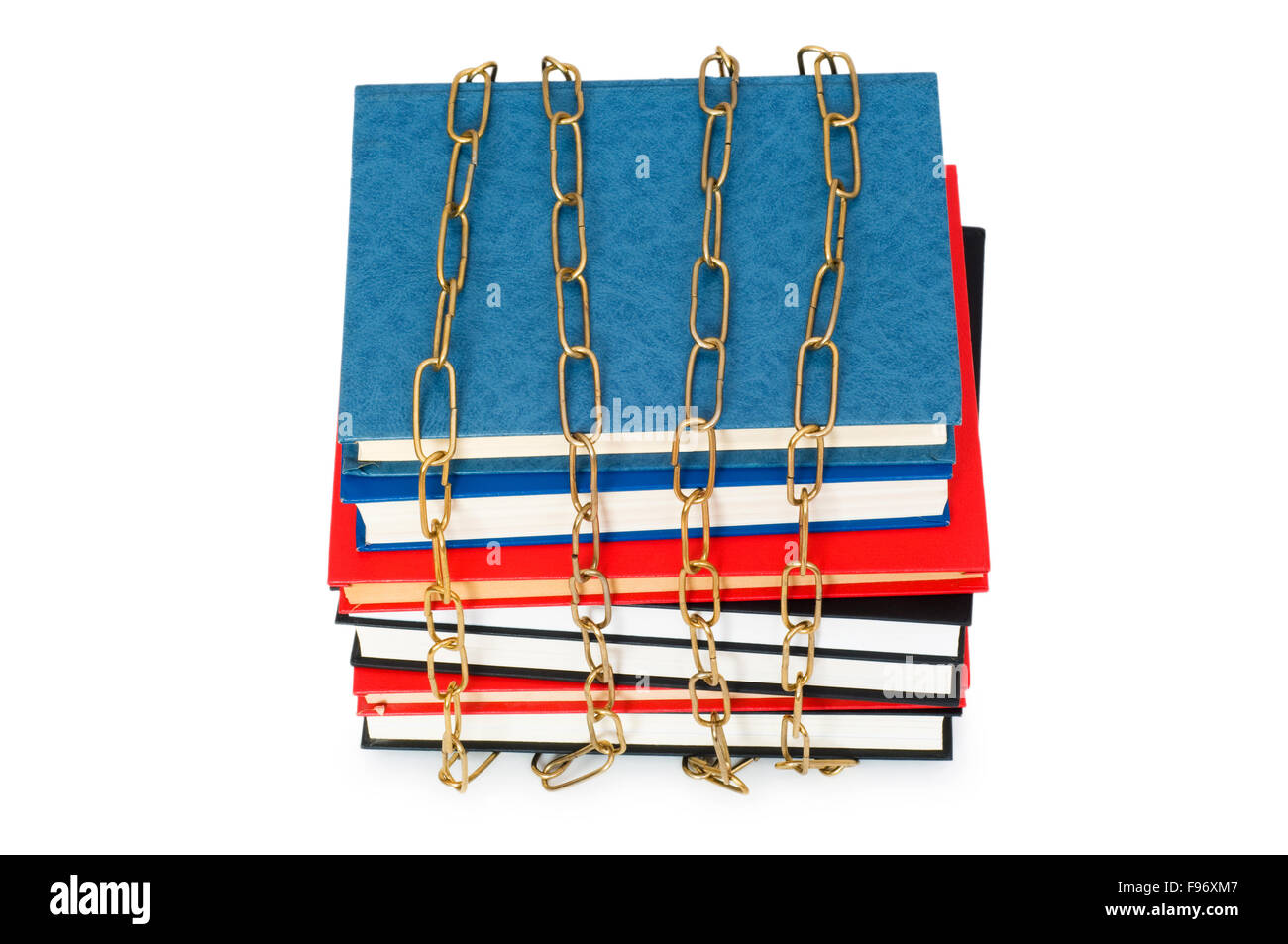 Censorship concept with books and chains on white Stock Photo - Alamy