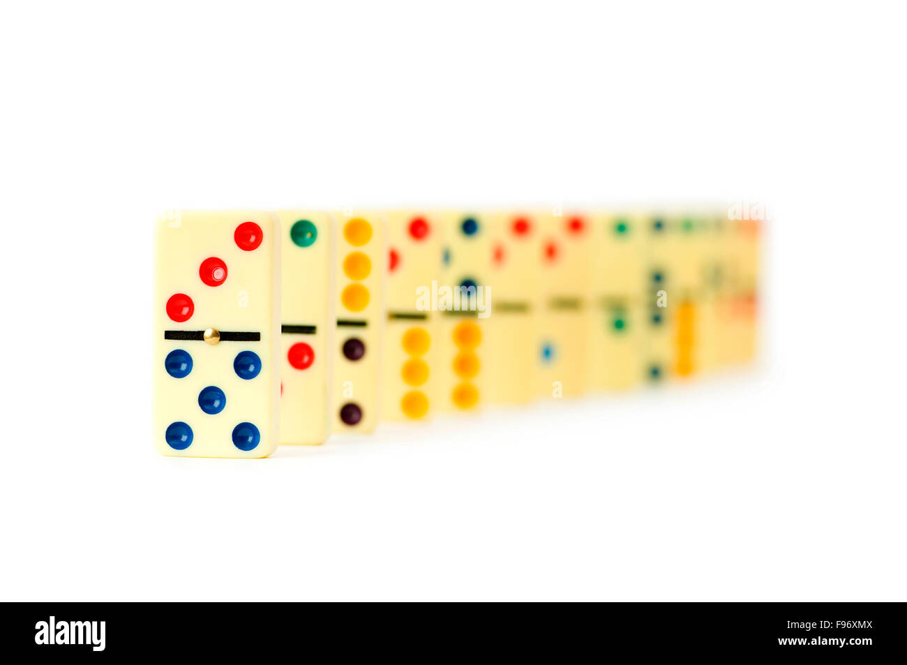 Colourful dominoes isolated on the white Stock Photo - Alamy