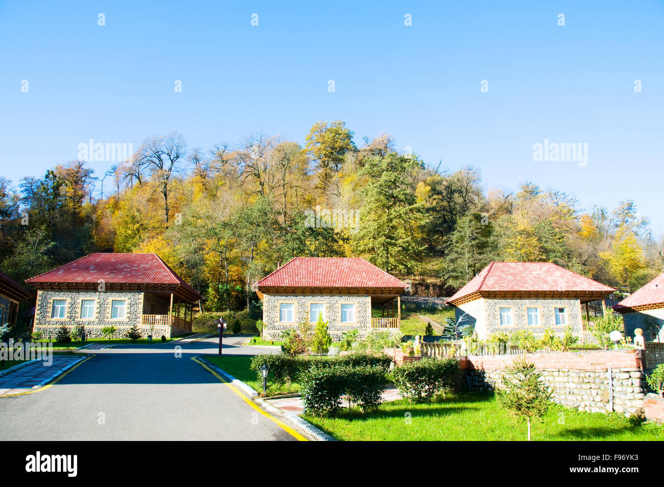 Mansion in the middle of mountain forest Stock Photo - Alamy