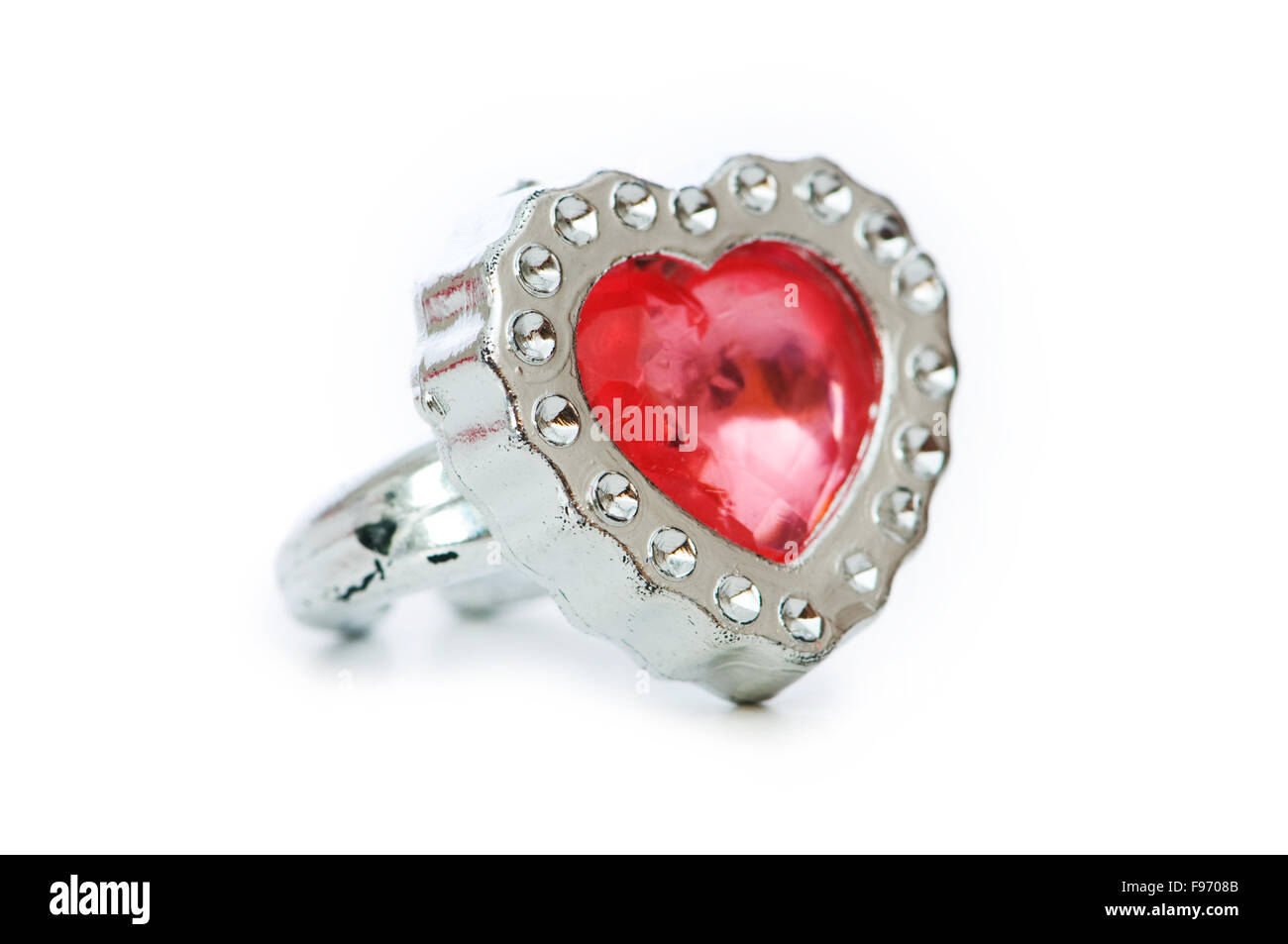 Heart shaped ring isolated on the white background Stock Photo - Alamy