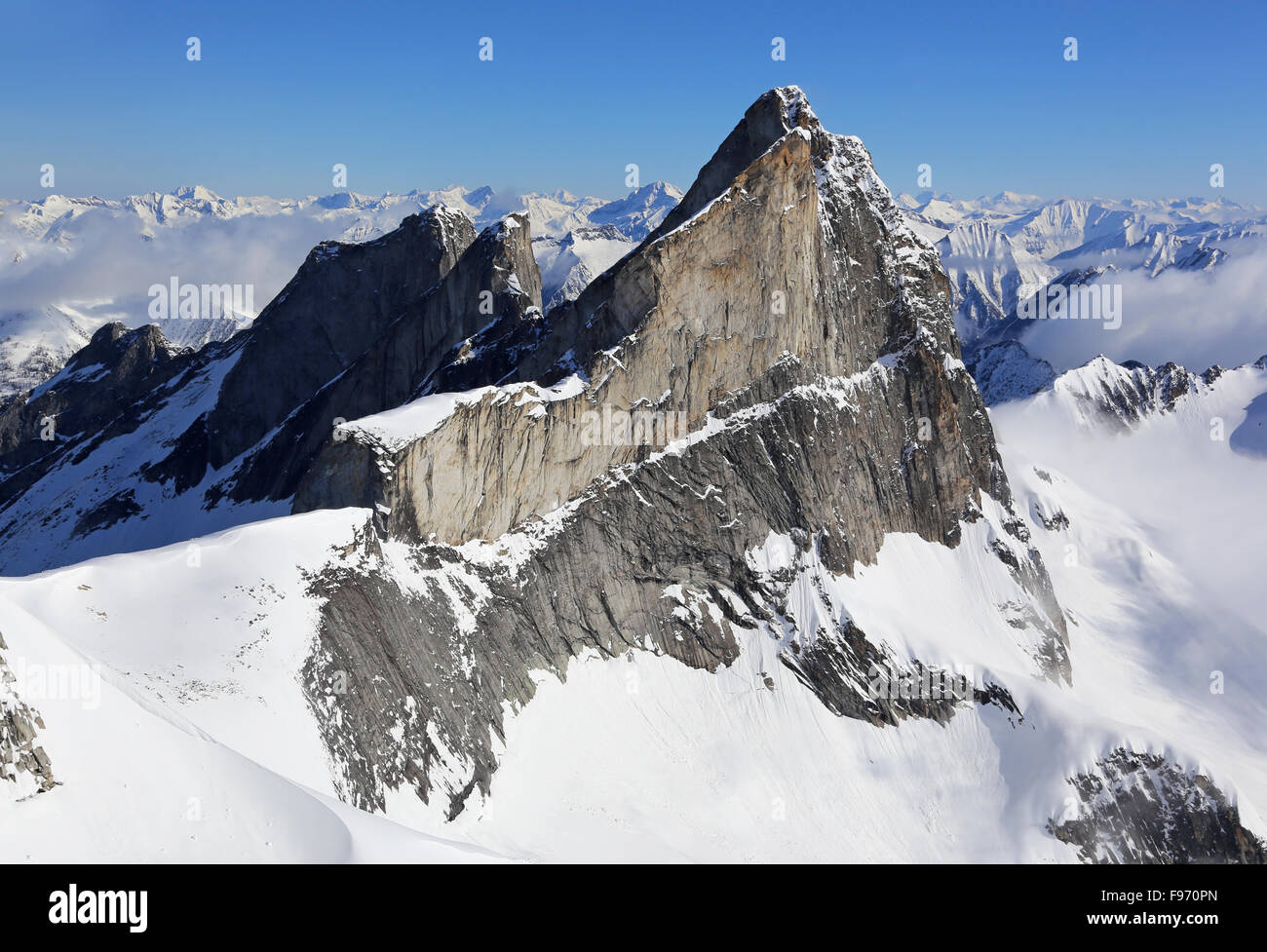leaning towers mountain in the purcell mountain range, British Columbia ...