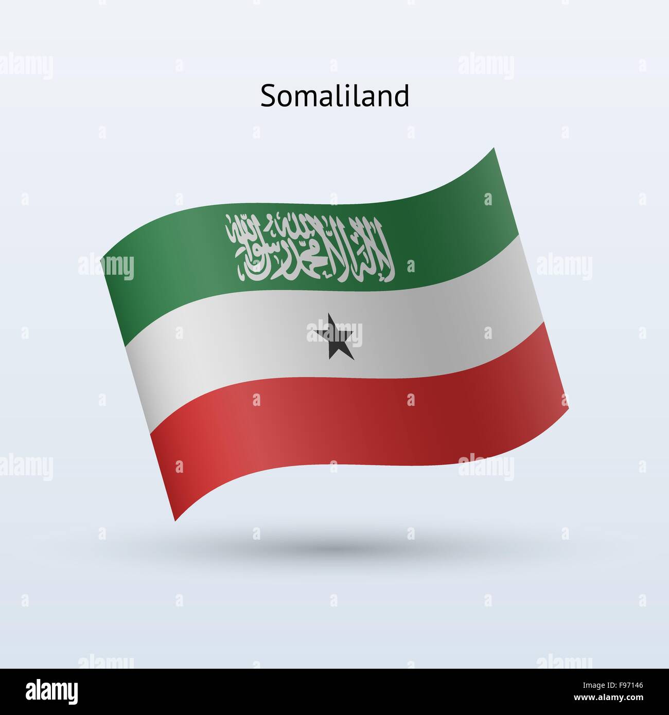 Somaliland flag waving form. Vector illustration Stock Vector Image ...