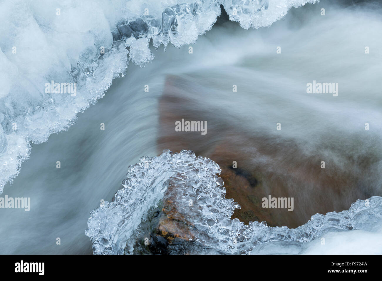 Ice formations on small stream, Sudbury, Ontario, Canada Stock Photo ...